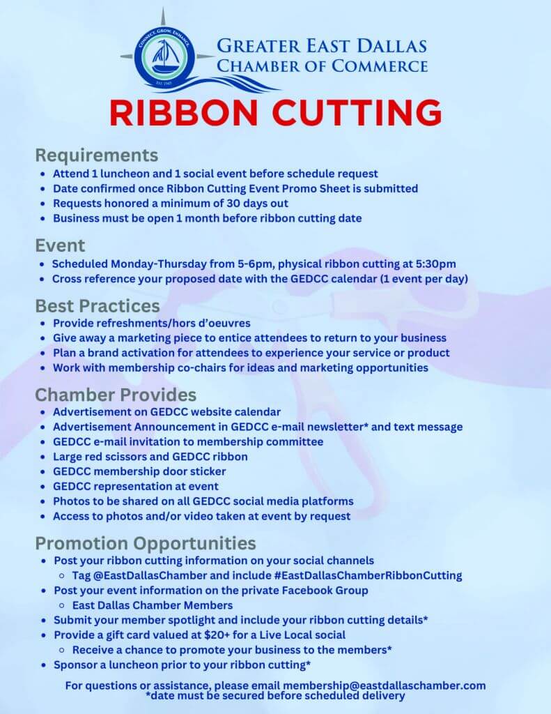 Ribbon Cuttings - Greater East Dallas Chamber of Commerce